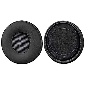 Geekria QuickFit Protein Leather Replacement Ear Pads for JBL Everest Elite 300, V300NXT Headphones Ear Cushions, Headset Earpads, Ear Cups Repair Parts (Black)