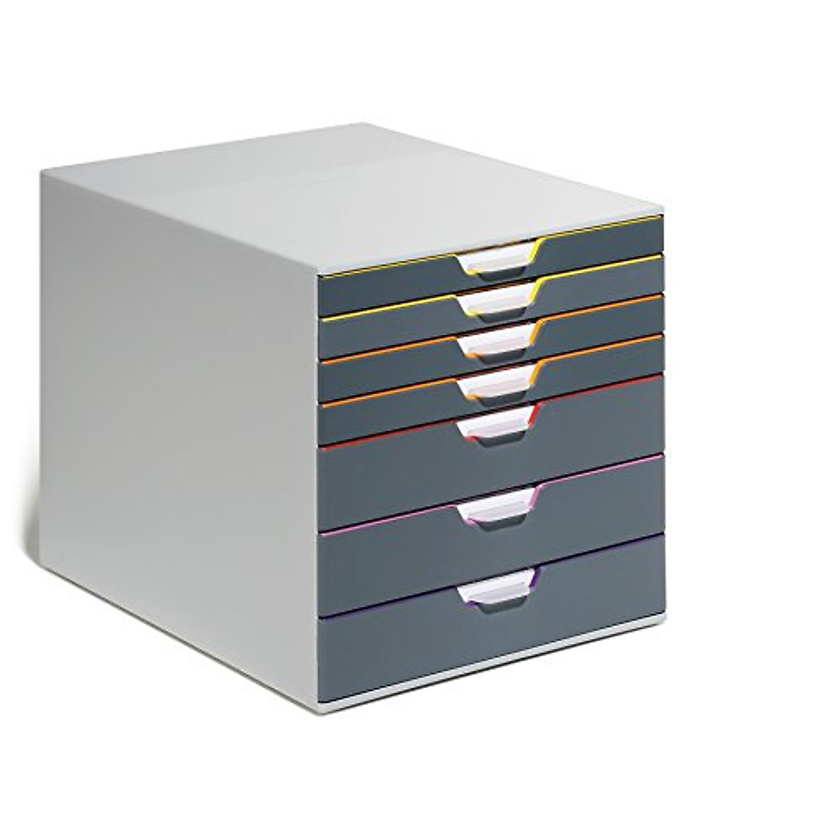 Durable 760727 VARICOLOR 7, Drawer Desk Storage Box, Gray & Multicolor