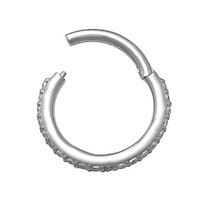 ANYGOLDS 14K CZ Hoop Piercing - Elegant Piercing Jewelry for Cartilage, Daith, Helix, Tragus, Conch, Rook, Snug - 16 Gauge Genuine Gold Piercing Jewelry for Women Gift - 1PC