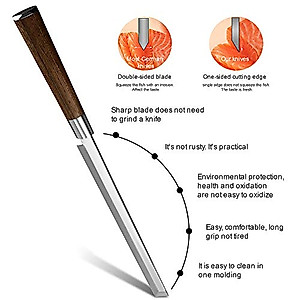 XYJ Japanese Sushi Knife High Carbon Stainless Steel Salmon Knife 9" Extra Long Slicer Razor Sharp Sashimi Watermelon Knives with Edge Guards Kitchen Knife Tool