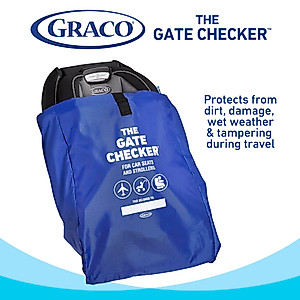 Graco Car Seat + Umbrella Stroller Extra Large Travel Bag, Tear & Water Resistant, Heavy Duty Travel Bag, Universal Size Gate Check Bag for Convertible Car Seats, Infant Carriers & Booster Seats, Blue