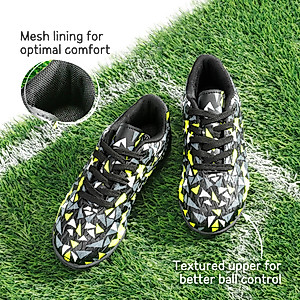 DREAM PAIRS Boys Girls Turf Indoor Soccer Shoes Lace Up Cleats for Little/Big Kid,Size 2 Little Kid,Black/neon/Green,SDSO223K