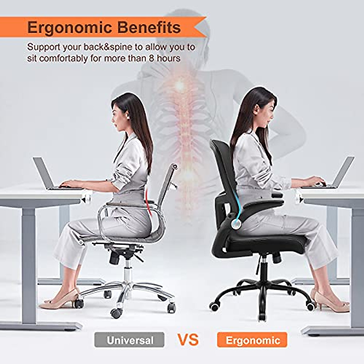 Nobofeeling Home Office Chair, High Back Desk Chair with 5 Years Warranty and Adjustable Lumbar Support, Computer Chair with Soft Cushion, Ergonomic Design Swivel Task Chair for Pain Back
