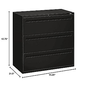 HON 793LP 700 Series Three-Drawer Lateral File, 42w x 19-1/4d, Black