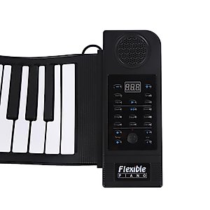 Portable 61-Keys Roll up Piano, Soft Silicone Flexible Electronic Digital Music Keyboard Piano Fit for Piano Beginner Support Recording, Playback, Programming