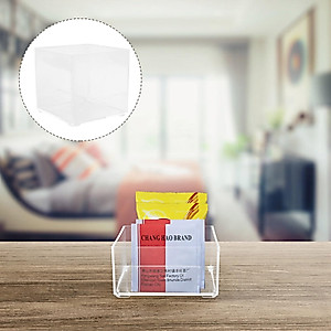 HEMOTON Tea Bag Bin Storage Organizer for Kitchen Tea Bag Organizer Desktop Acrylic Box Storage Transparent Coffee Bag Holder Sundries Box Sugar Packet Holder for Countertops Pantries, S