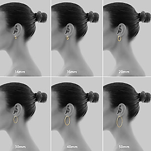 Gacimy Gold Hoop Earrings for Women, 14K Gold Plated Hoops with 925 Sterling Silver Post, Yellow Gold 40mm Medium