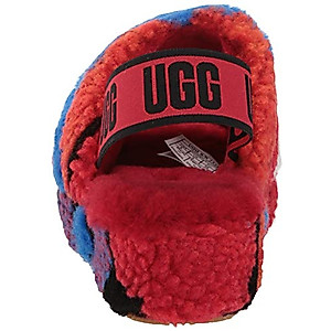 UGG Women's Fluff Yeah Slipper, Red Cali Collage, 6