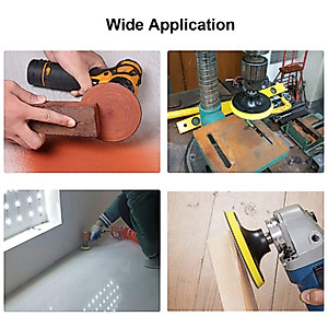 6 Inch(150mm) Hook and Loop Buffing Pad for Sanding Discs, Rotary Backing Pad with M14 Drill Attachment Adapter and Soft Foam Layer