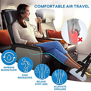 TIPKITS Airplane Footrest with Comfortable No Clashing Base, Portable Travel Foot Rest Made with Premium Memory Foam, Airplane Travel Accessories to Reduce Swelling and Soreness, Gifts for Travelers