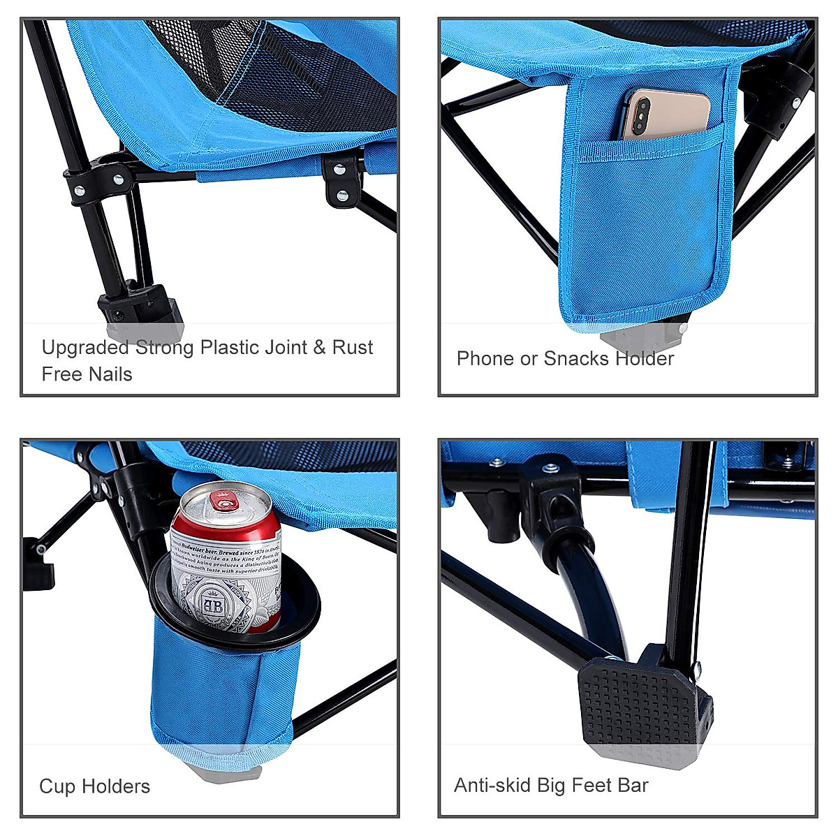 G4Free Beach Chair Folding Portable Beach Backpack Camping Chair for Adults with Mesh Back