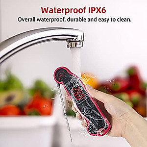 BOMATA Waterproof Thermocouple Meat Thermometer, 2~3s Ultra-Fast Response & ±0.9℉/±0.5℃ High Accuracy. Instant Read Thermometer for Grilling, Cooking, Liquid, etc. T301