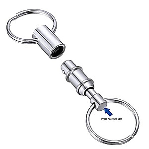 Bamboopack Quick Release Detachable Pull Apart Key Rings Pull Coupler Keychain Double Spring Split Snap Keyrings Separable Keychain Lock Holder Keychains Key Accessory(Pack of 3)
