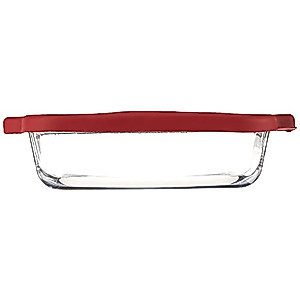 Anchor Hocking 8-InchSquare Glass Baking Dish with TrueFit Cherry Lid -