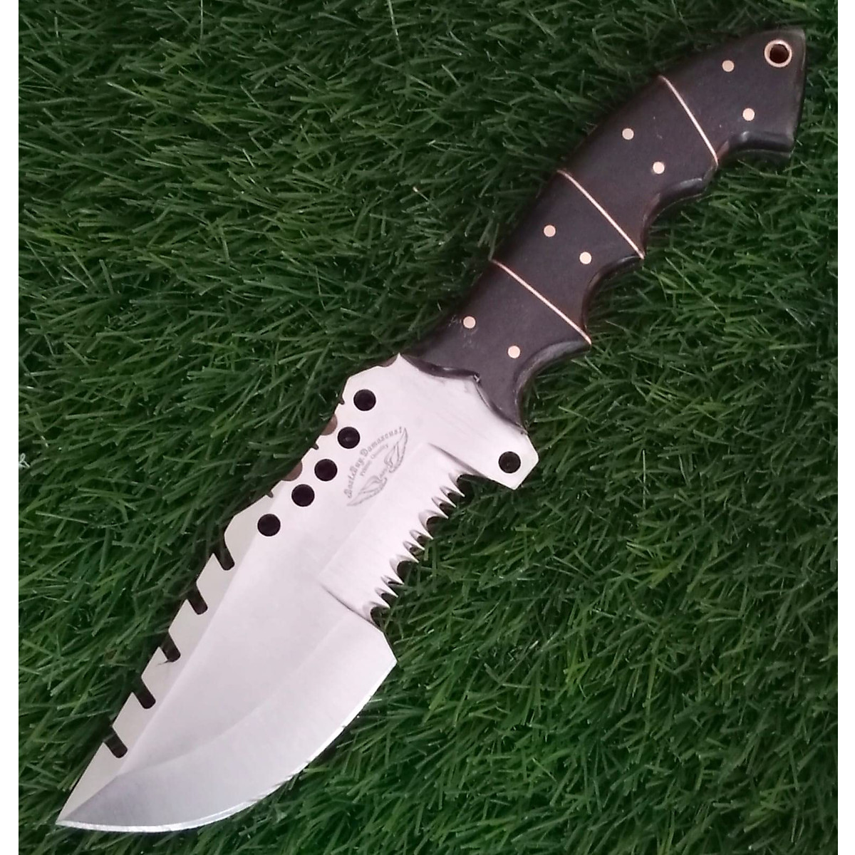 Best.Buy.Damascus1 Tracker knife 420C Stainless Steel Hunting Knife Buffalo Horn 9.5'' Fixed Blade Knife hunting knives Camping knife Premium Quality hunting gear gifts for men