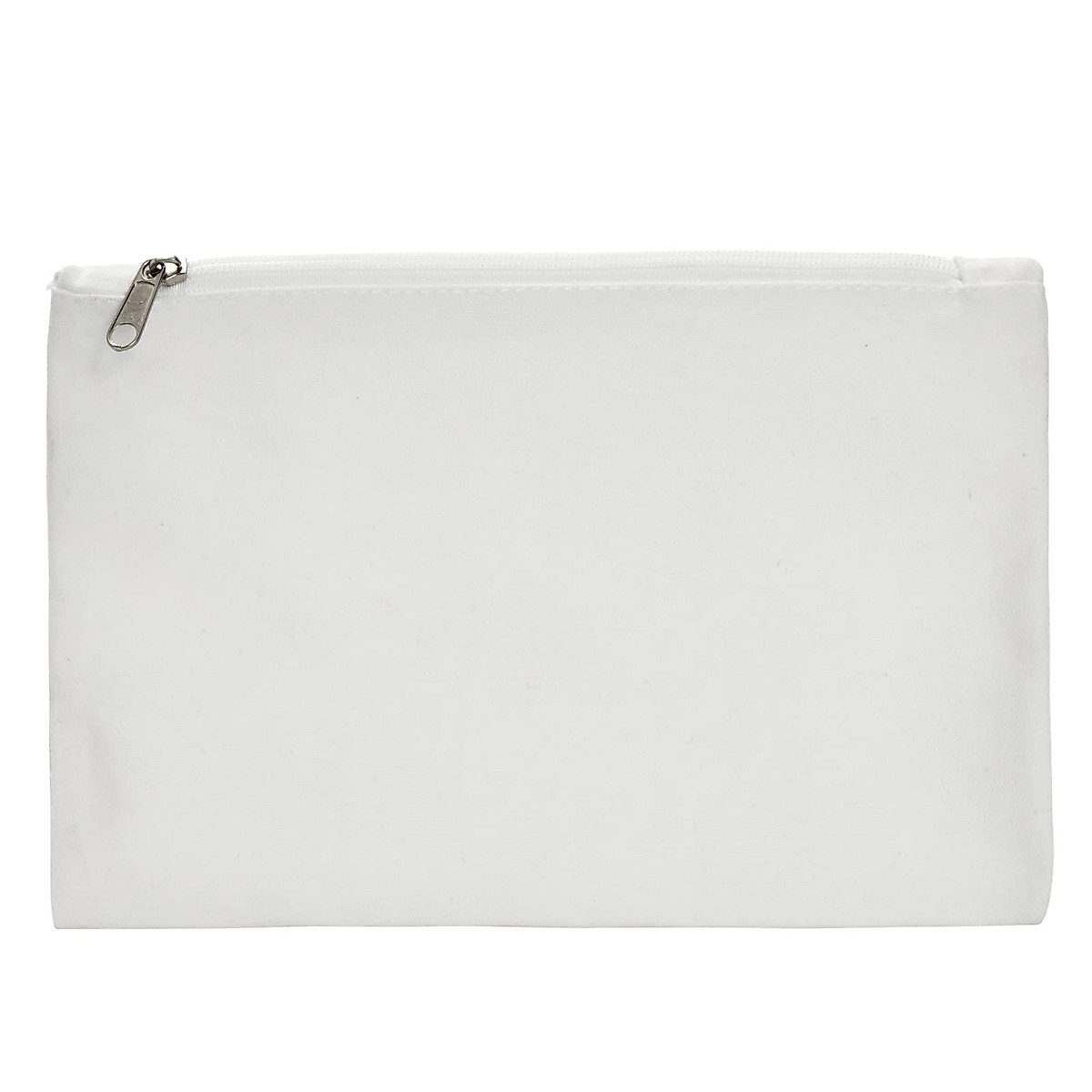 Bright Creations 6-Pack White Makeup Bag Set with Zipper - 8x6 Customizable Cotton Canvas Pouches for DIY Arts and Crafts, Items to Tie-Dye for Cosmetic Items, Stationary, Party Favors