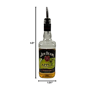 Spill Stop Chrome Tapered Pourer Dispenser Spouts with Poly-Kork, 12-Units, Black / Silver