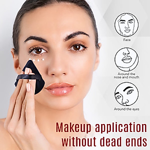 Foonbe Triangle Makeup Sponge, Soft Triangle Makeup Sponge Beauty Gift Set, Reusable Velour Cosmetic Foundation Blender for Loose Powder and Contouring, Beauty Tool (6 Pcs)