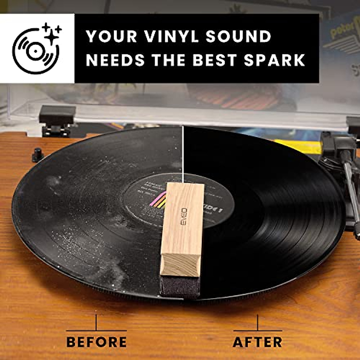 EVEO 4-in-1 Vinyl Record Cleaner Kit - Clean & Protect