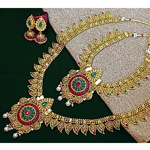 Efulgenz Indian Bridal Jewelry Sets for Women Gold Tone Traditional Indian Bollywood Bridal Wedding Set Of Choker Collar Princess Necklaces Dangle Earrings Jewellery