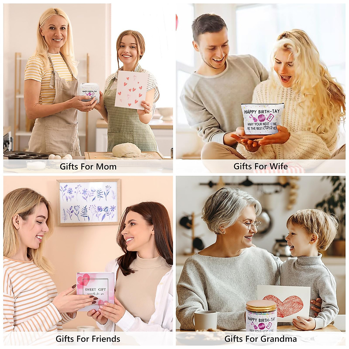 Birthday Gift Candle Sets, Music Themed Birthday Merch with Makeup Bag, Jewelry Case, Lavender Handmade Candle, Birthday Card are in a Gift Box, Friendship Birthday Gifts for Women Girls