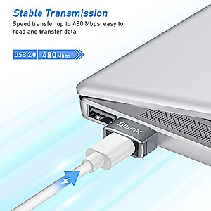 Blukar USB C Female to USB Male Adapter, [3 Pack] Type C to USB A Charger Cable Adapter Converter for Fast Charging & Data Sync, Compatible with iPhone 13/12/11 Pro, iPad Air 6, Galaxy S21/S20 etc.