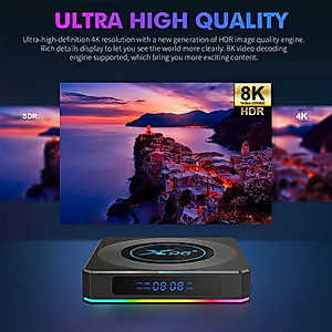 Android TV Box 11.0, X96 X4 Android 11 TV Box 4GB RAM 64GB ROM Amlogic S905X4 Quad-Core 64bits with Wireless Keyboard, 1000M LAN Dual-WiFi 2.4G/5G Android Box with 8K/6K/AV1/3D/USB 3.0/BT 4.2