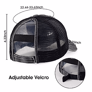 HH HOFNEN Ponytail Hats Womens Washed Distressed Baseball Cap High Ponycaps Cotton Dad Hat with Ponytail Hole