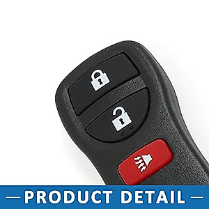 A ABSOPRO Keyless Entry Remote Key Fob Clicker 28268-C991C 3 Buttons Transmitter Replacement for Nissan Sentra 2007-2012 Plastic, Metal Black