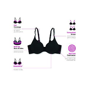 Maidenform womens Comfort Devotion Dreamwire Dm0070 Full Coverage Bra, Evening Blush, 36B US