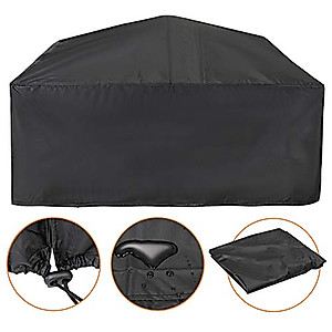 Outdoor Fire Pit, 32in Firepit Table for Outside Wood Burning Bonfire Firepit Patio BBQ Camping Picnic Bronze Outdoor, Table Top Fire Bowl Garden Stove Fireplace W/Spark Screen & Waterproof Cover