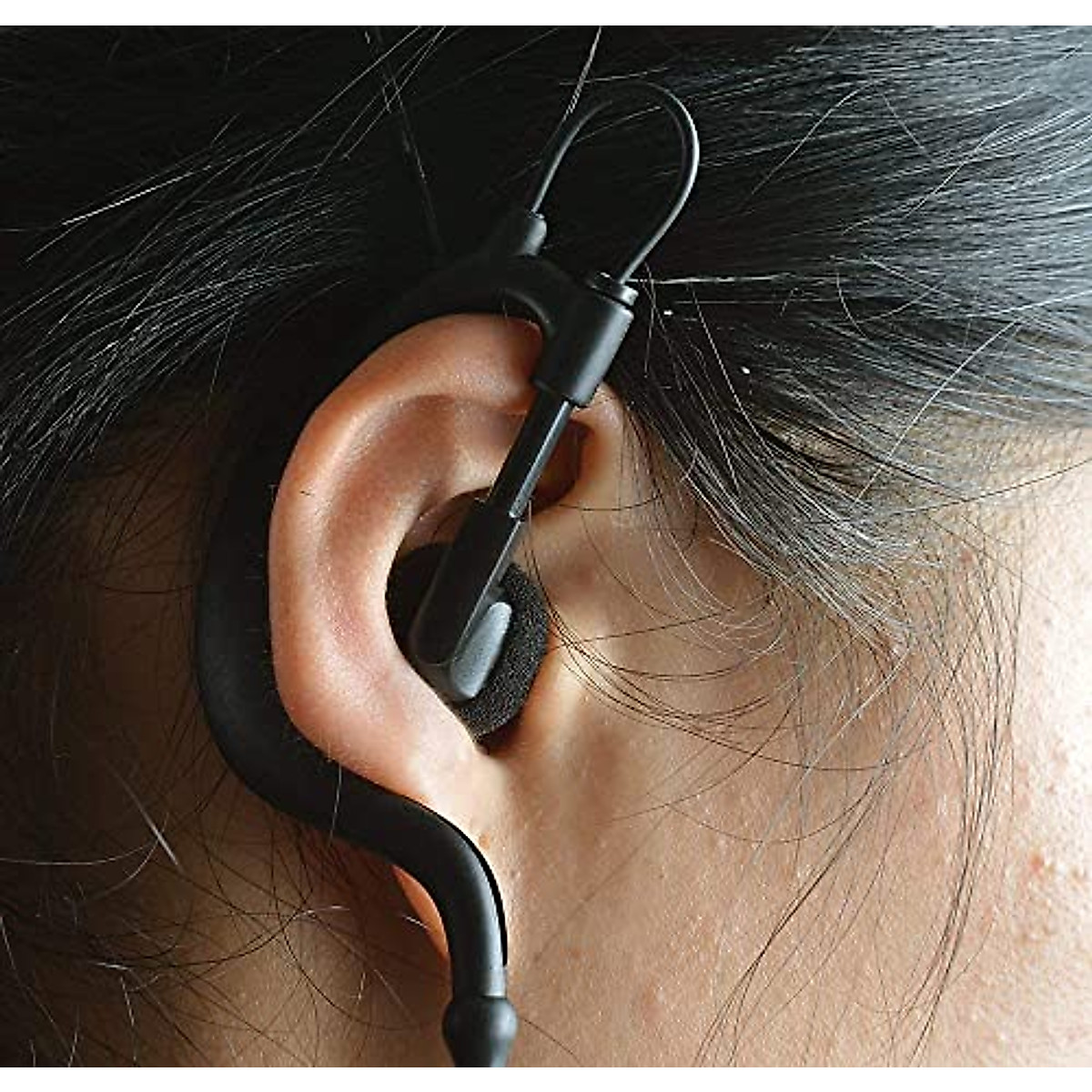 G Shape Soft Ear Hook Earpiece Headset 3.5mm Plug Ear Hook Listen Only Ham Radio Earpiece/Headset HYS TC-617 Receiver/Listen Only Earpiece for 2-Way Motorola Icom Radio Transceivers