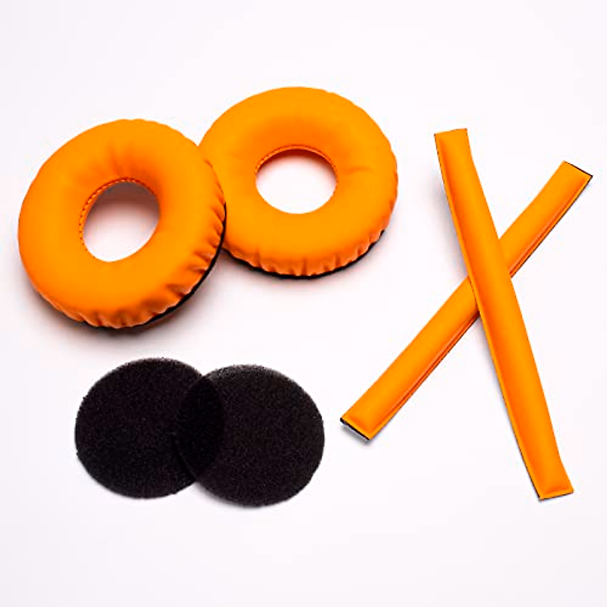 Voarmaks Rainbow Color Ear Pads Headband Cushion Kits Compatible with Sennheiser HD25 HD250BT HD25-ll HD25S Il HMD25 Headphone Foam Covers (Orange Sets)