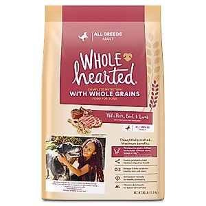 WholeHearted Whole Grains with Pork Beef & Lamb Dry Dog Food 30 lbs.