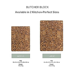 Teakhaus Butcher Block Cutting Board - Medium Wooden Cutting Board - Teak End Grain Wood - Knife Friendly - FSC Certified