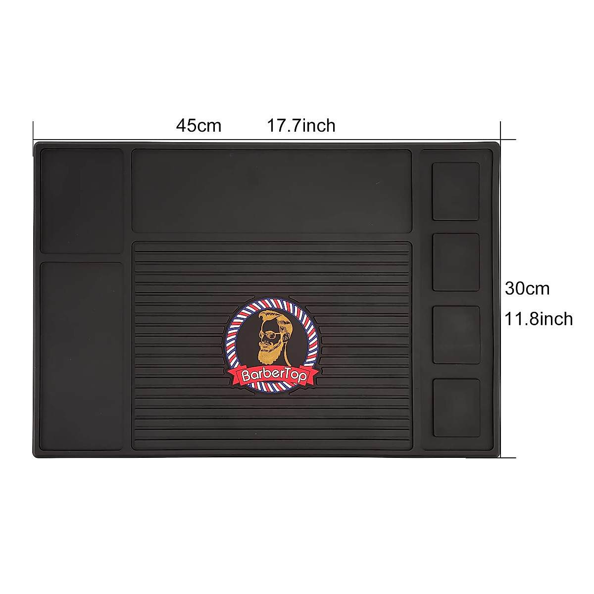 CestoMen Barber Tools Organizer Mat, Clippers Mat, Flexible and Anti-slip Magnetic Barber Mat, Magnet Strip Station Pad for Hairstylist(BLACK)