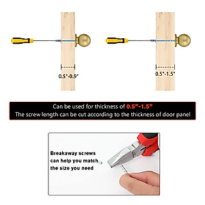 homdiy 10 Pack Brushed Brass Cabinet Knobs Dresser Knobs, Gold Cabinet Knobs Drawer Knobs Round Ball Gold Knobs Kitchen Cabinet Hardware Single Hole Door Knobs