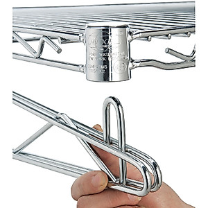 Nexel Commercial Wall Mount Coat Rack with Bar, 36"W x 24"D x 6"H, Durable Chrome Plated Steel Wire, 12 Hangers, 200lb Capacity, Chrome (GW36C)