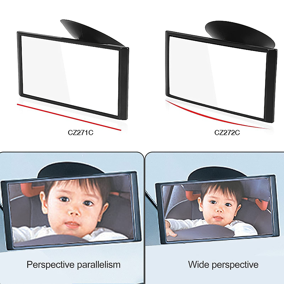 Practical Baby Rear seat Mirror Mirror car Suction Cup Rear View Mirror with Rear View Child Safety Rear View Adjustable Baby Mirror for The car Interior