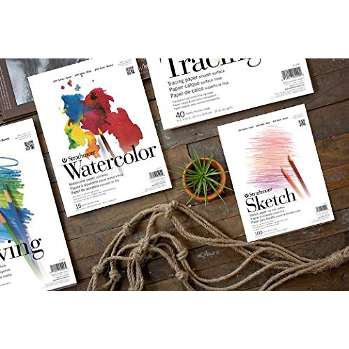 Strathmore 200 Series Sketchbook, Tape Bound Pad, 9x12 inches, 100 Sheets (50lb/74g) - Artist Paper for Adults and Students - Graphite, Charcoal, Pencil, Colored Pencil