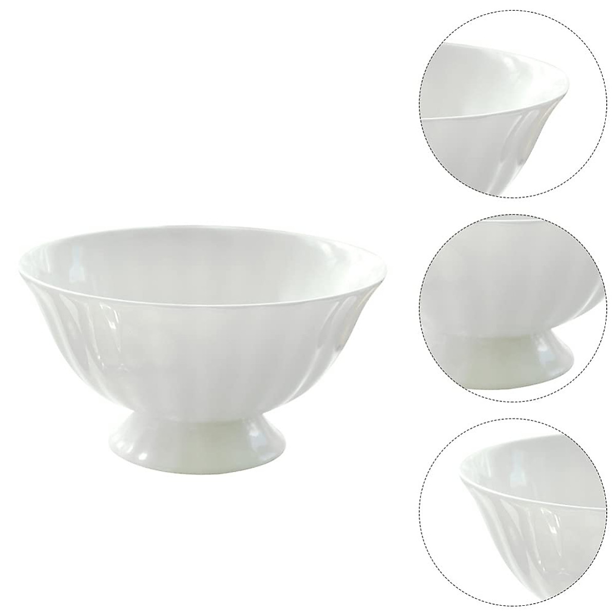 DOITOOL Ceramic Footed Bowl Round Pedestal Bowl Decorative Fruit Bowl Holder Dessert Display Stand for Kitchen Counter Centerpiece Table Decor Serving Fruit Tray White