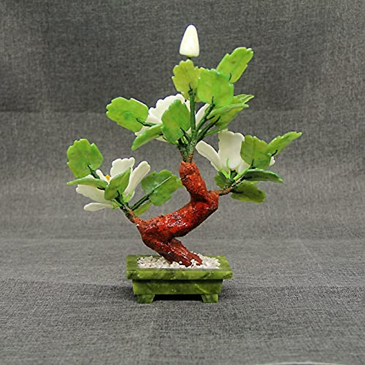 KGDC Bonsai Tree Tabletop Peony Bonsai Tree Jade Bonsai Ornaments Creative Peony Flower Bonsaifor Home Office Table Decor Chinese Feng Shui Decoration Fake Plant Decoration