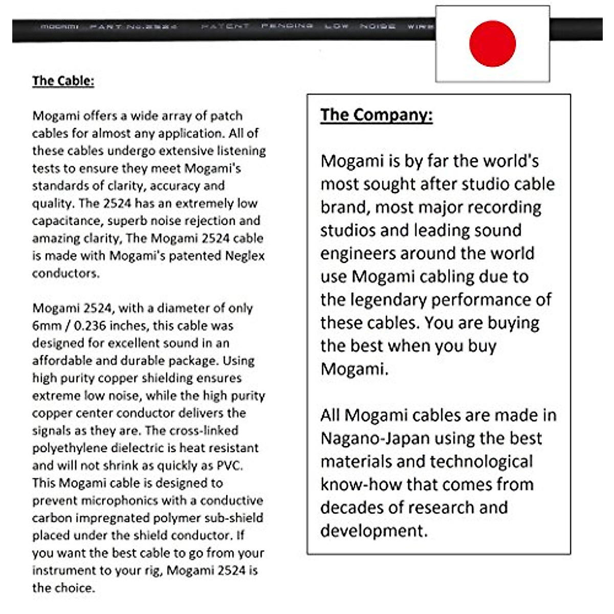 WORLDS BEST CABLES 15 Foot - Guitar Bass Instrument Cable Custom Made Using Mogami 2524 Wire and Neutrik NP2X-B ¼ Inch (6.35mm) Straight Gold TS Connectors