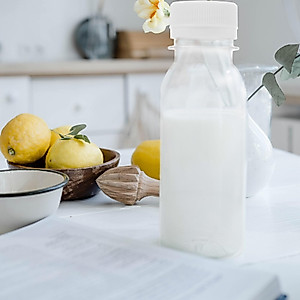 MAGICLULU 6pcs Transparent PET Milk Bottle Sealing Water Bottles Juice Bottles with Lids Small Portable Bottles for Fruit Juice Milk Storage 100ML