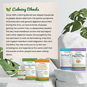Calming Blends Acid Reflux Loose Leaf Tea | Acid Reflux, Heartburn & Indigestion | Caffeine-Free | 36 Cups