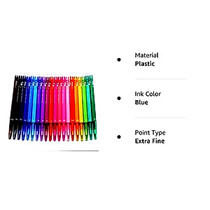 Pilot FriXion Ball Slim Retractable Erasable Gel Ink Pens, Extra Fine Point, 0.38 mm, 20 colors set