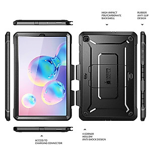SUPCASE for Samsung Galaxy Tab S6 Lite Case 2024/2022/2020 (Unicorn Beetle Pro), [Built-in Screen Protector & S Pen Holder & Kickstand] Rugged Protective Case for Galaxy Tab S6 Lite 10.4 Inch, Black