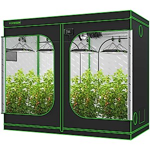 VIVOSUN S848 4x8 Grow Tent, 96"x48"x80" High Reflective Mylar with Observation Window and Floor Tray for Hydroponics Indoor Plant for VS4000/VSF4300