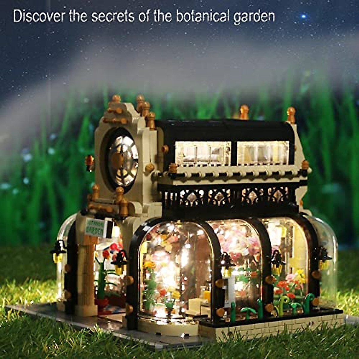 General Jim's Botanical Gardens City Streetview Building Blocks Set - Modular Creator Set with Lights Compatible with Major Brands