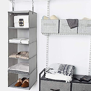 GRANNY SAYS Bundle of 3-Pack Closet Storage Organizers & 1-Pack Hanging Closet Organizer